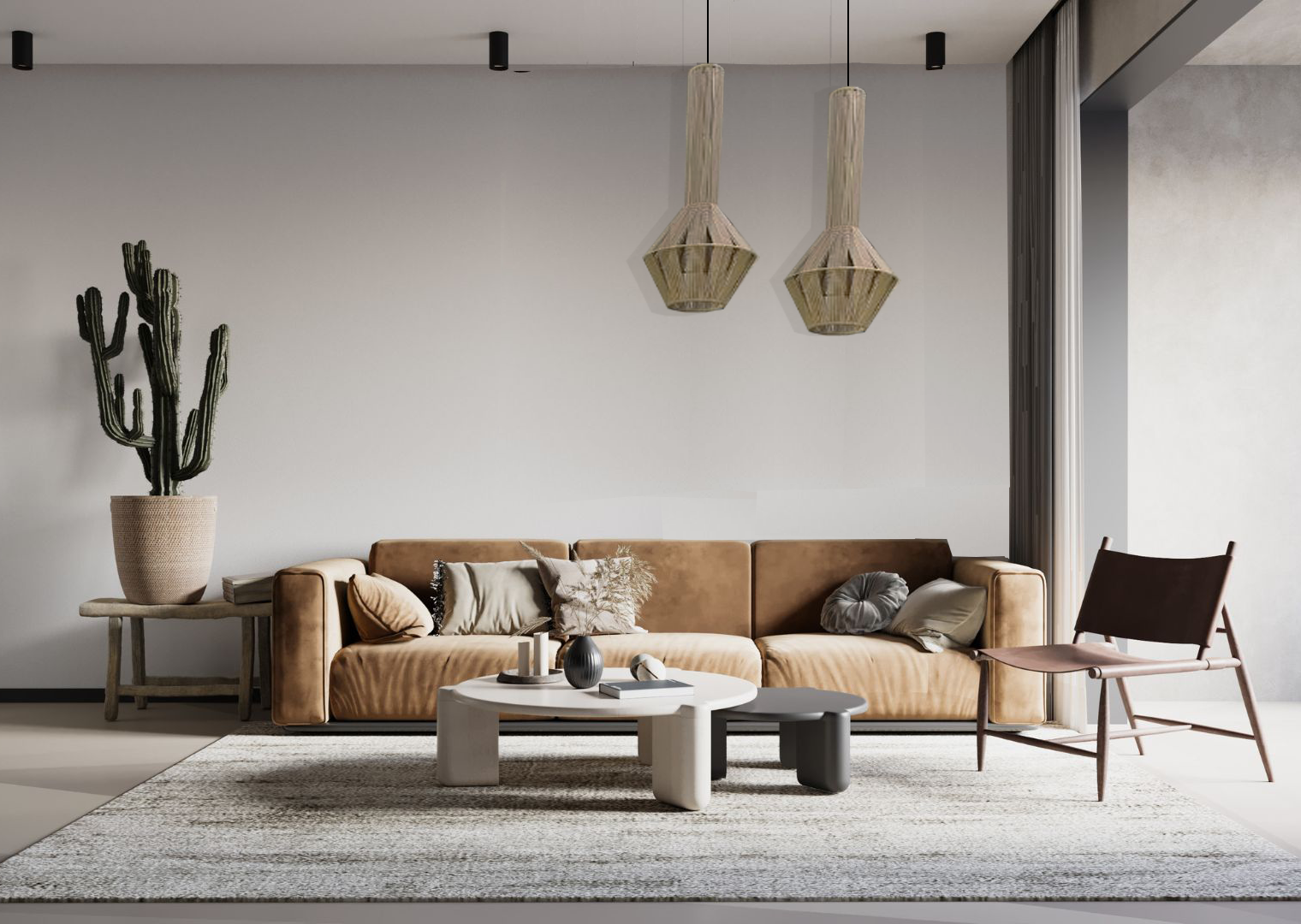 AURITA BEIGE Y ARENA - LÁMPARA COLGANTE DE ARTI - SEDA – 2ene studio